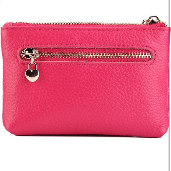 Bags | Genuine Leather Pink Wallet | Poshmark
